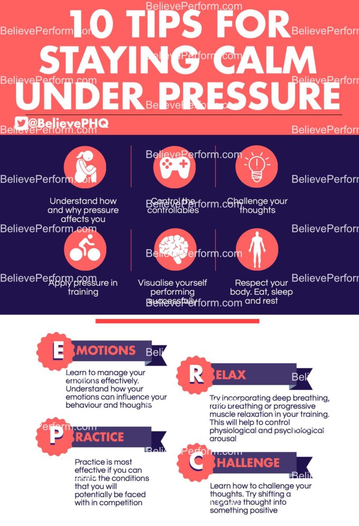 10 tips for staying calm under pressure - Infographics - BelievePerform
