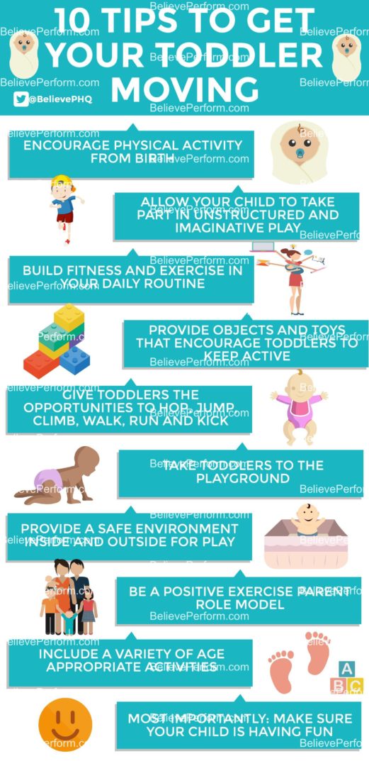 10 tips to get your toddler moving - Infographics - BelievePerform