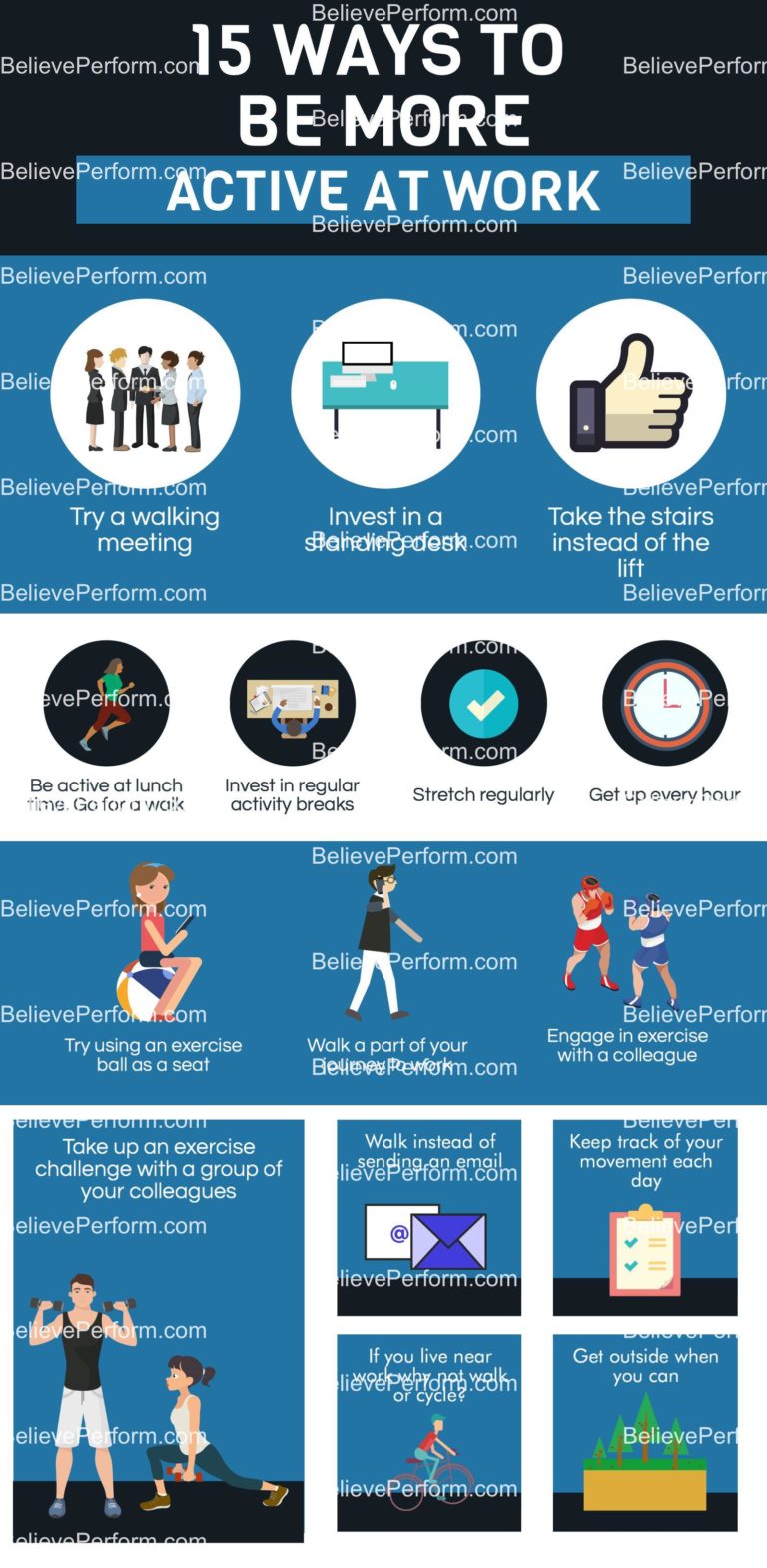15 ways to be more active at work - BelievePerform - The UK's leading ...