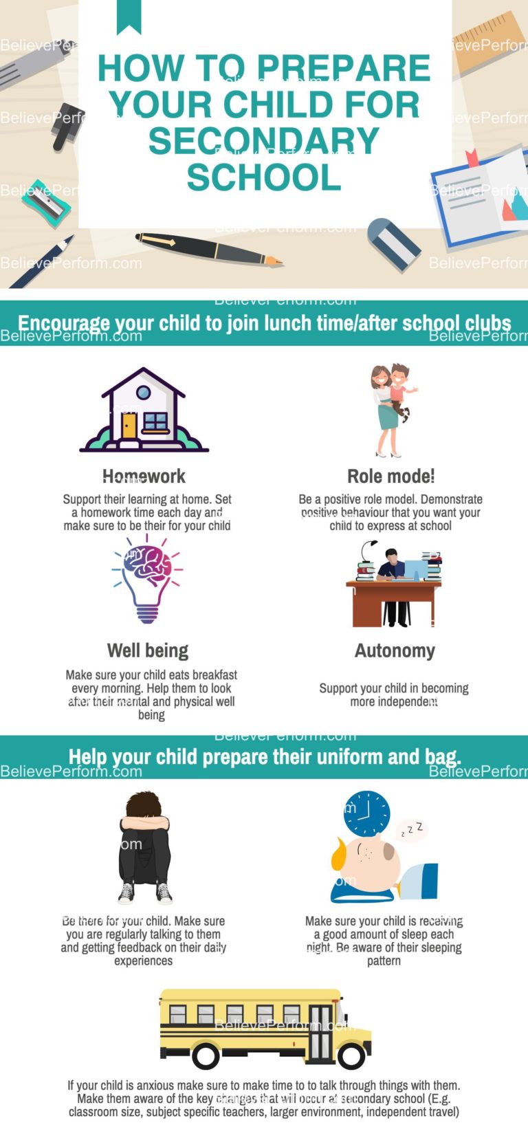 How to prepare your child for secondary school - BelievePerform - The ...